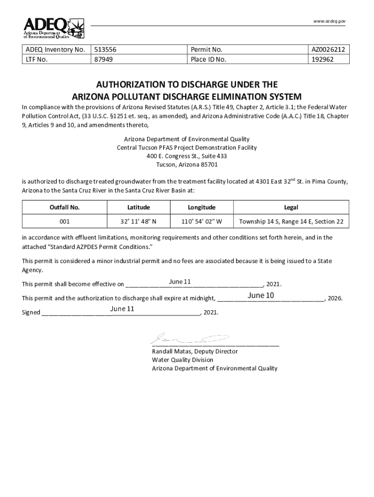 Fillable Online ADEQ: Home Page Fax Email Print - pdfFiller