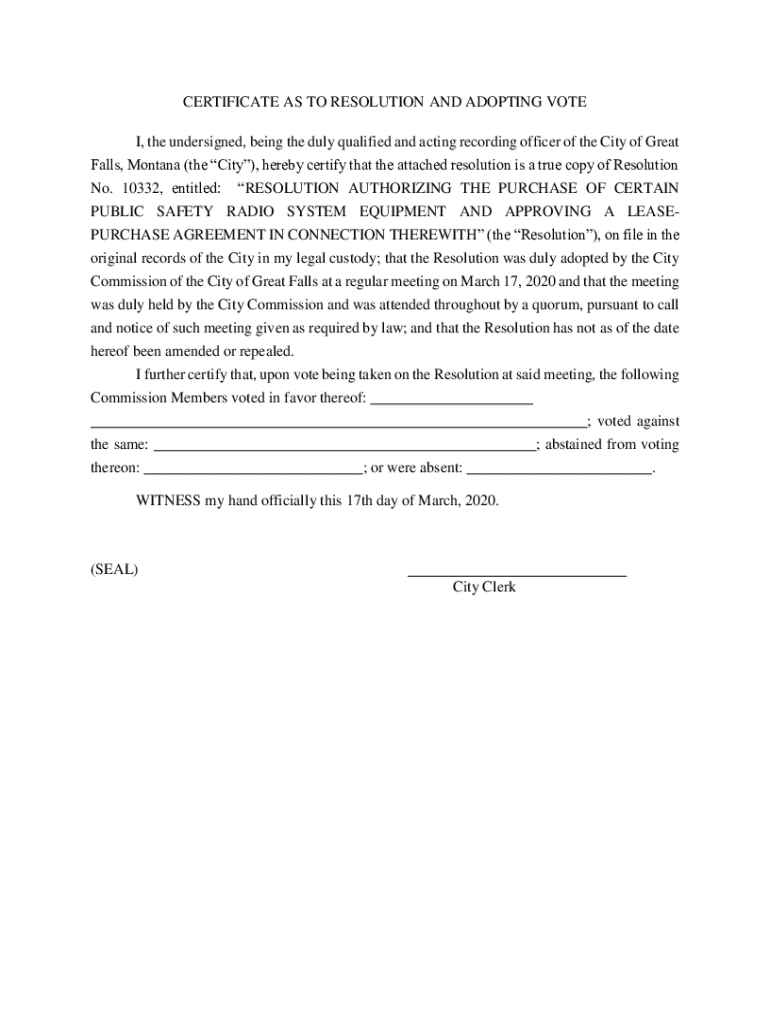 Fillable Online I, the undersigned, being the duly qualified and acting ...