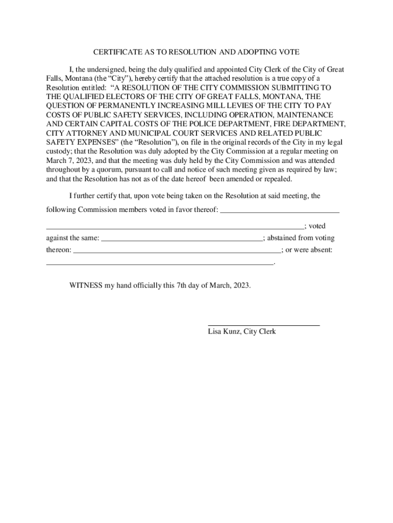 Fillable Online I, the undersigned, being the duly qualified and ...