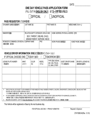Fillable Online Vehicle Pass Request.pdf Fax Email Print - pdfFiller