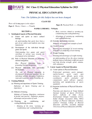 Fillable Online How to prepare for physical education class 12 in one day ... Fax Email Print ...