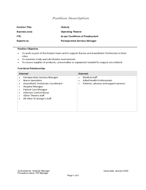 Fillable Online Operating Room Nurse Job Description +2023 TEMPLATE Fax ...