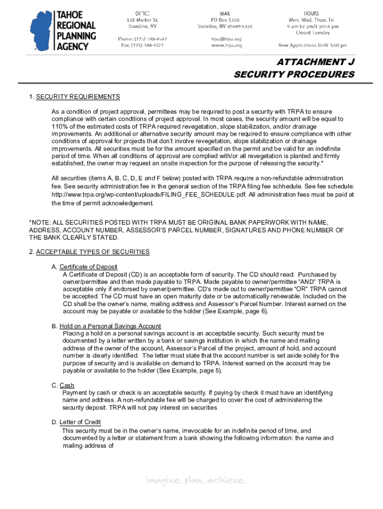 Fillable Online Attachment R - TRPA Standard Conditions of Approval for ...