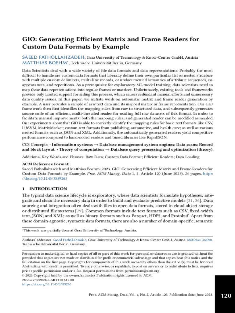 Fillable Online GIO: Generating Efficient Matrix and Frame Readers for ... Fillable Online GIO: Generating Efficient Matrix and Frame Readers for ...