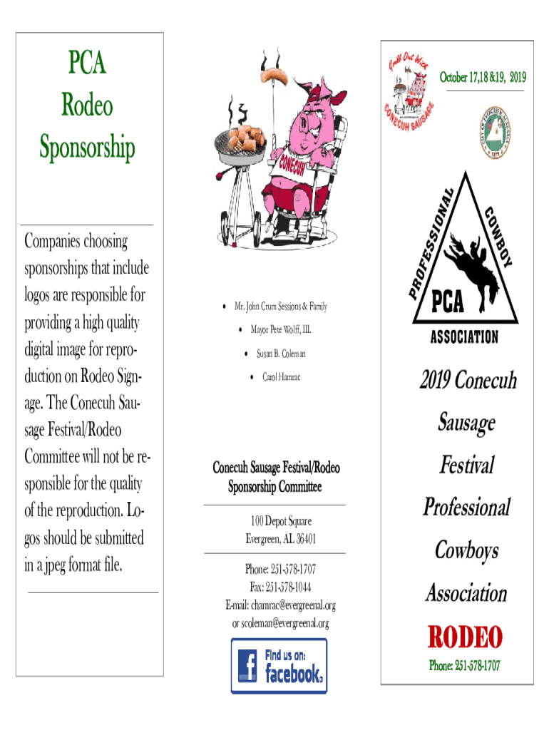 Fillable Online PCA Rodeo Sponsorship Fax Email Print - pdfFiller