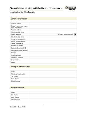 Fillable Online Sunshine State Athletic Association Fax Email Print ...