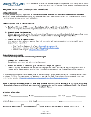 Fillable Online Request for Excess Credits (DOC) Fax Email Print ...