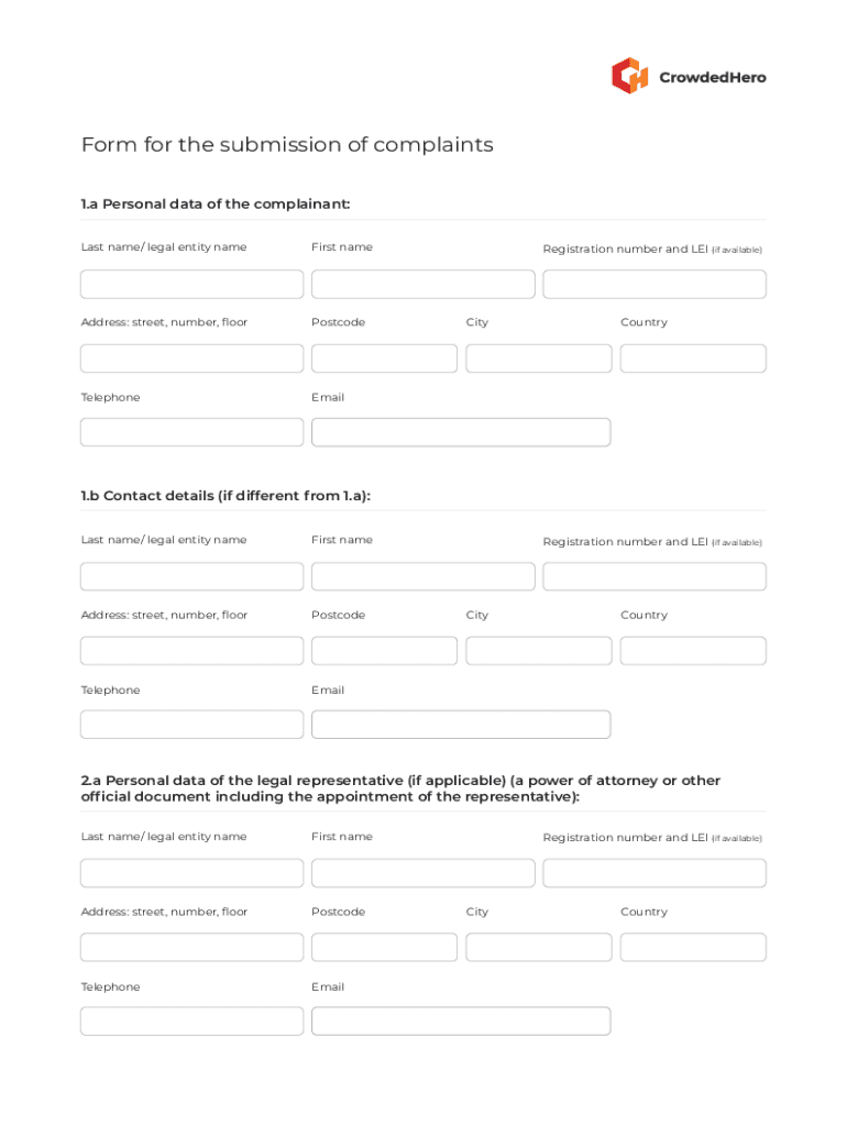 Fillable Online Register New Legal Entity Identifier Form - LEI ...