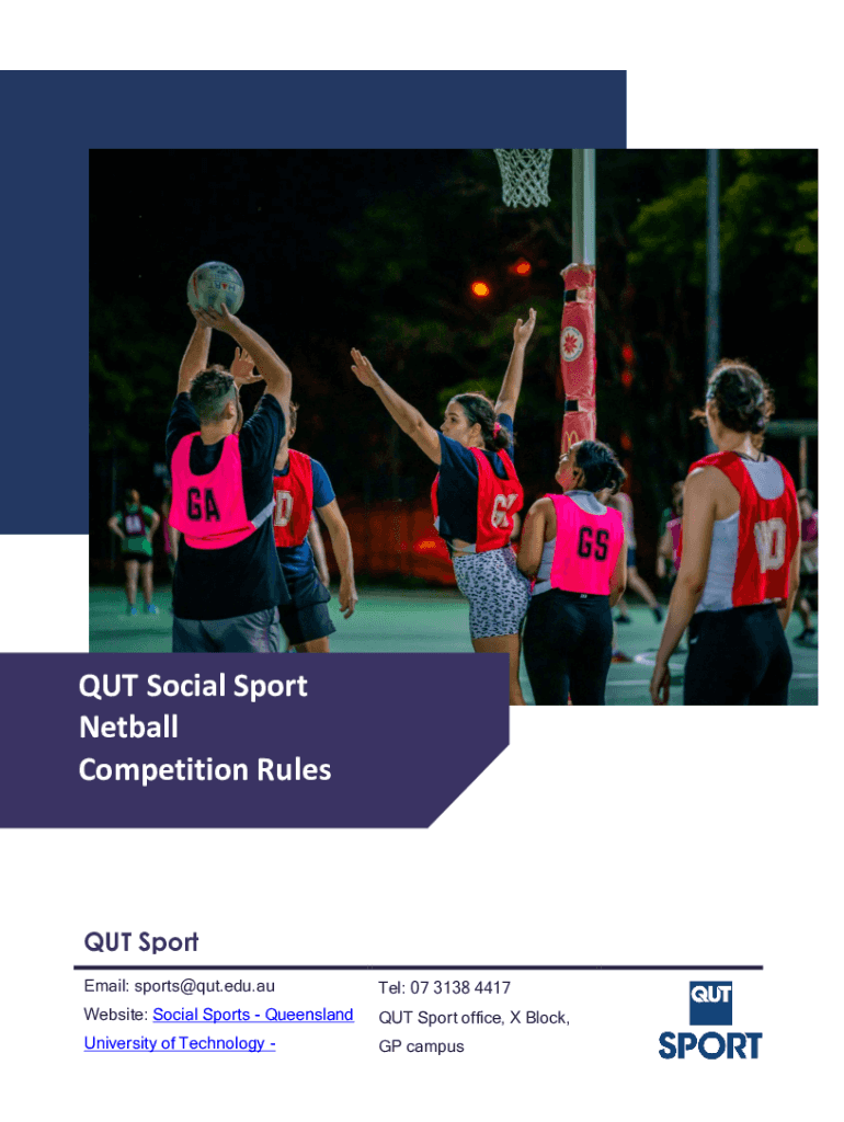Fillable Online QUT Social Sport Netball Competition Rules Fax Email ...