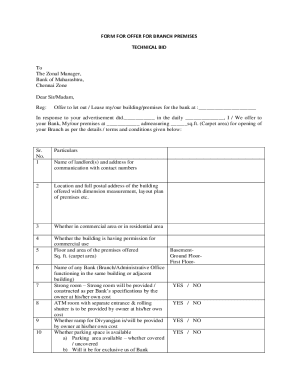 Fillable Online Technical Bid Examples - Fill Online, Printable ...