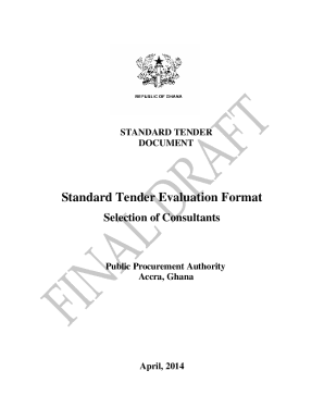 Fillable Online Standard Tender Evaluation Format Procurement of Goods ...