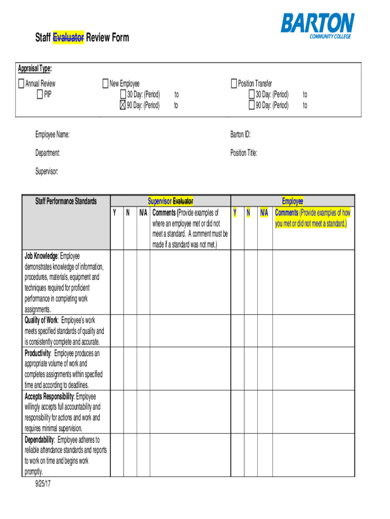 Fillable Online EMPLOYEE PERFORMANCE APPRAISAL - EXEMPT Fax Email Print ...
