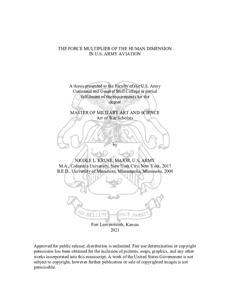 Fillable Online an exploration of how us army officers attending the ...