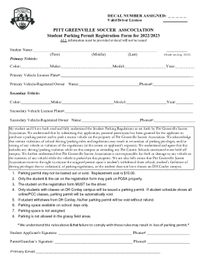 Fillable Online Vehicle Registration & Parking Permits Fax Email Print ...