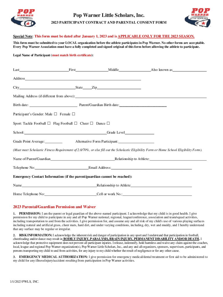 Fillable Online benefits of the valrico rams and pop warner ...