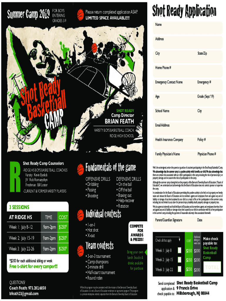 Fillable Online 30+ Summer Camp Application Forms Fax Email Print ...