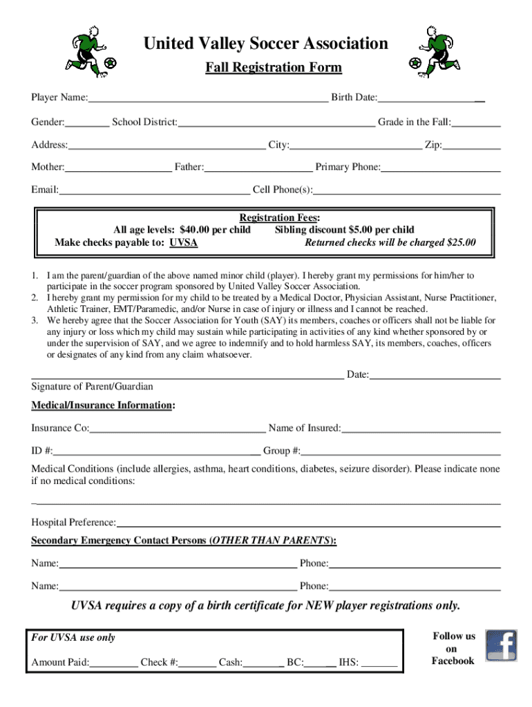 Fillable Online Player's Name: Date of Birth: Gender: Male / Female Address Fax Email Print ...