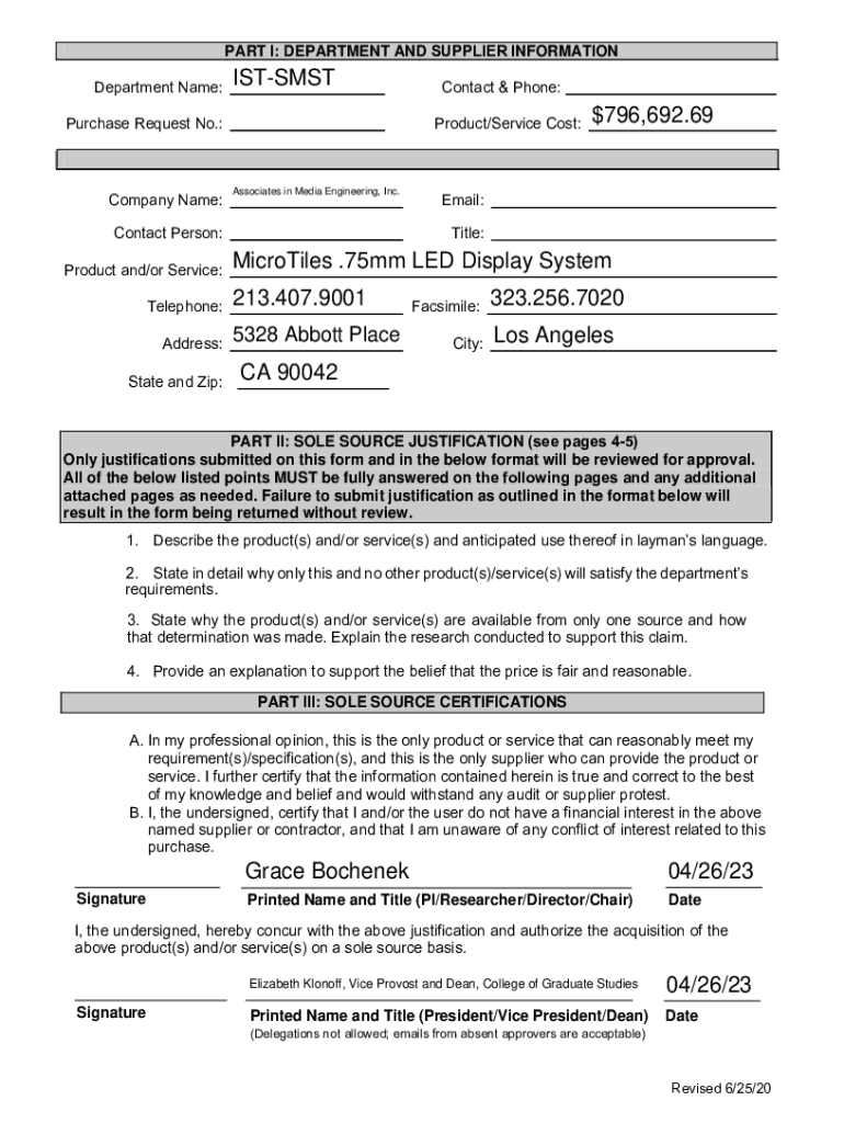 Fillable Online procurement ucf Non-Competitive / Sole Source Procurement Fax Email Print ...