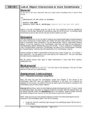 Fillable Online CS161 Lab 1 Grade Sheet Fax Email Print - pdfFiller