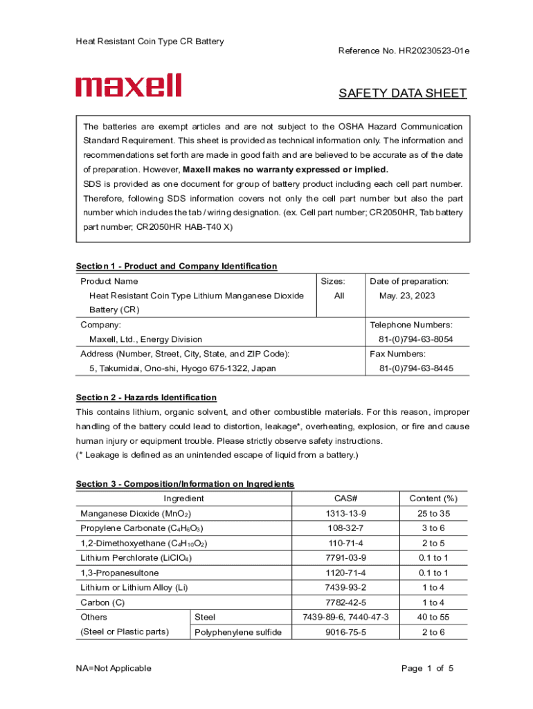 Fillable Online Article Information/Safety Data Sheet Fax Email Print - pdfFiller