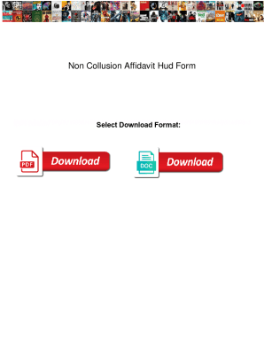 Fillable Online Non Collusion Affidavit Hud Form. Non Collusion ...