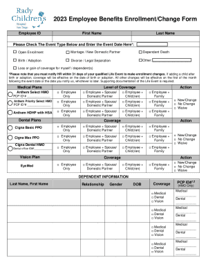 Fillable Online Benefits Enrollment Form Employee Life Change Event ... Fax Email Print - pdfFiller