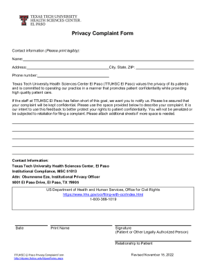 Fillable Online Privacy-Complaint-Form.pdf Fax Email Print - pdfFiller