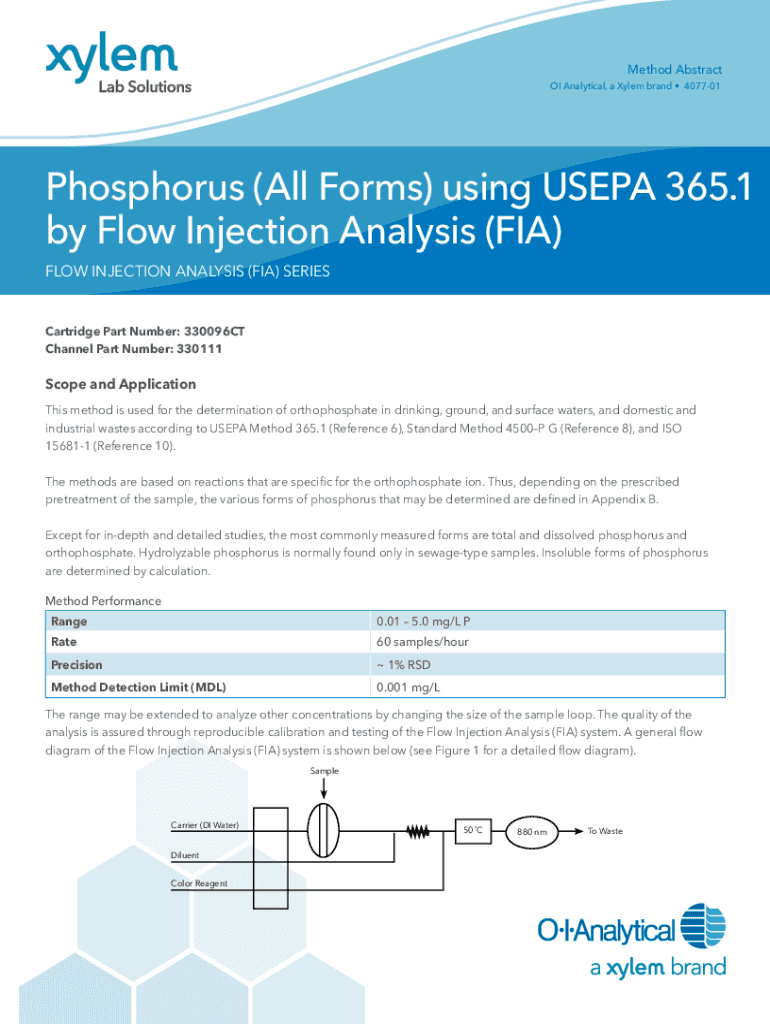 Fillable Online Phosphorus (All Forms) using USEPA 365.1 by Flow ...