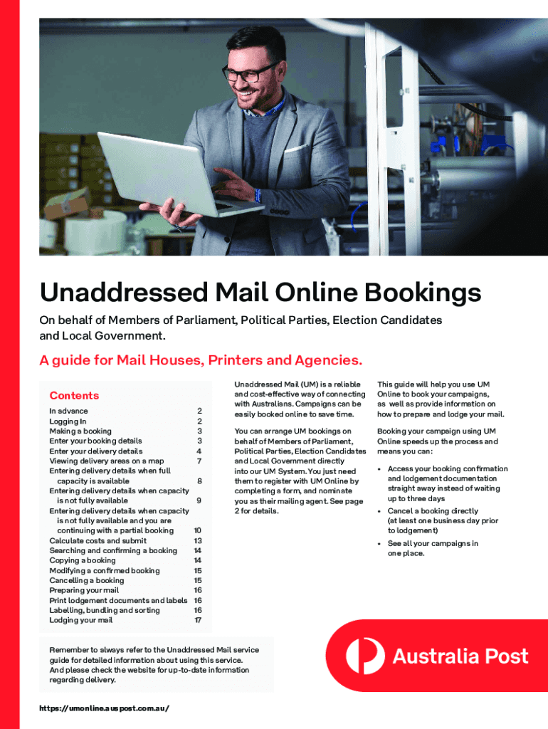 Fillable Online Unaddressed Mail guide for Mail Houses, Printers and ...