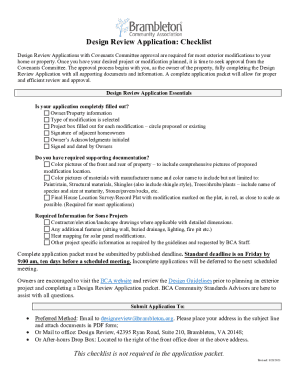 Fillable Online Design Review Application: Checklist Fax Email Print ...