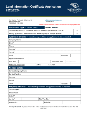 Fillable Online Land information certificates Fax Email Print - pdfFiller