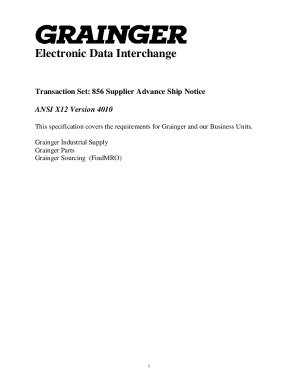 Fillable Online ANSI X12 Transaction Set 856 Advance Ship Notice ...