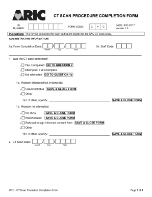 Fillable Online CT SCAN PROCEDURE COMPLETION FORM Fax Email Print ...