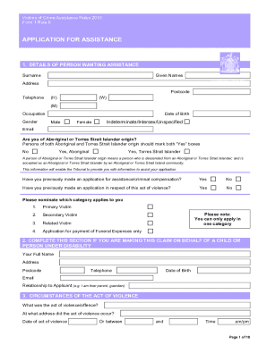 Fillable Online victim of crime assistance application form Fax Email ...