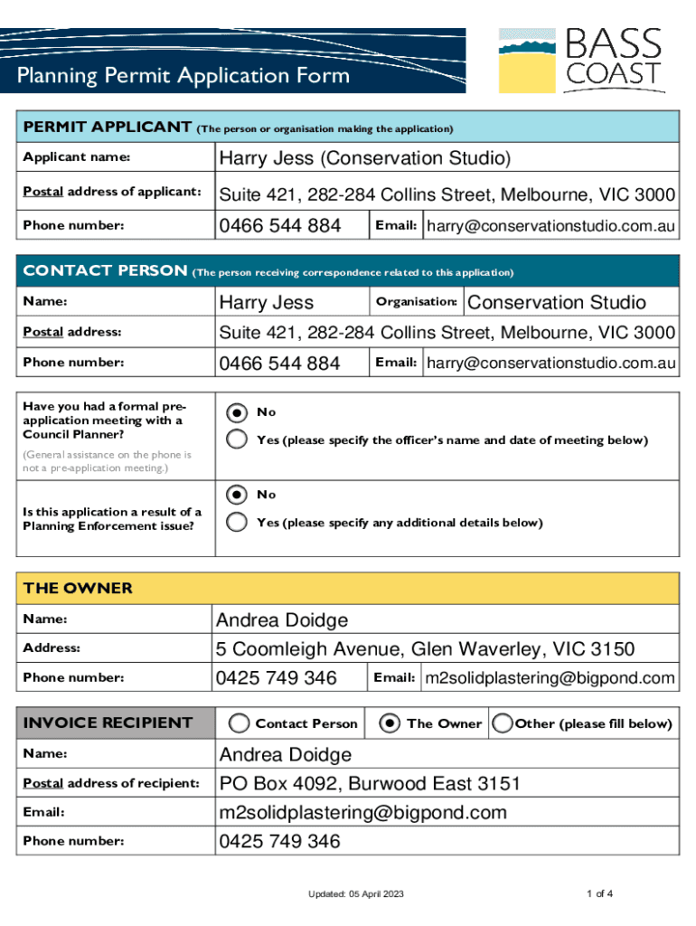 Fillable Online planning-permit-application-form.pdf Fax Email Print ...
