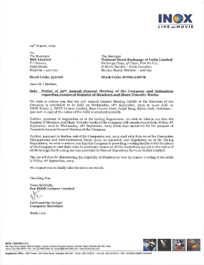 Fillable Online Stock Exchange Letter for E-Voting Advertisement for ...