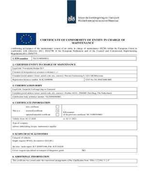 Invulbaar Online Certificate of Conformitiy of Entity in Charge of ...