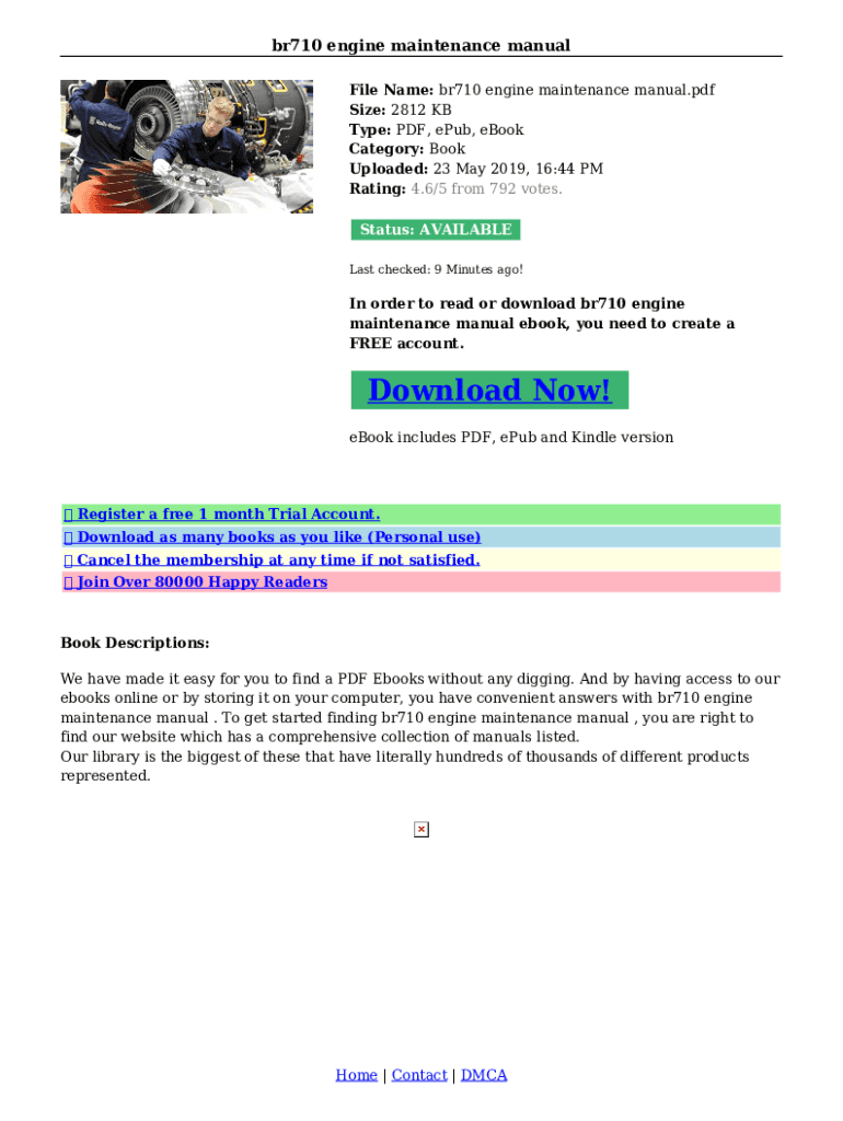 Fillable Online br710 engine maintenance manual Fax Email Print - pdfFiller