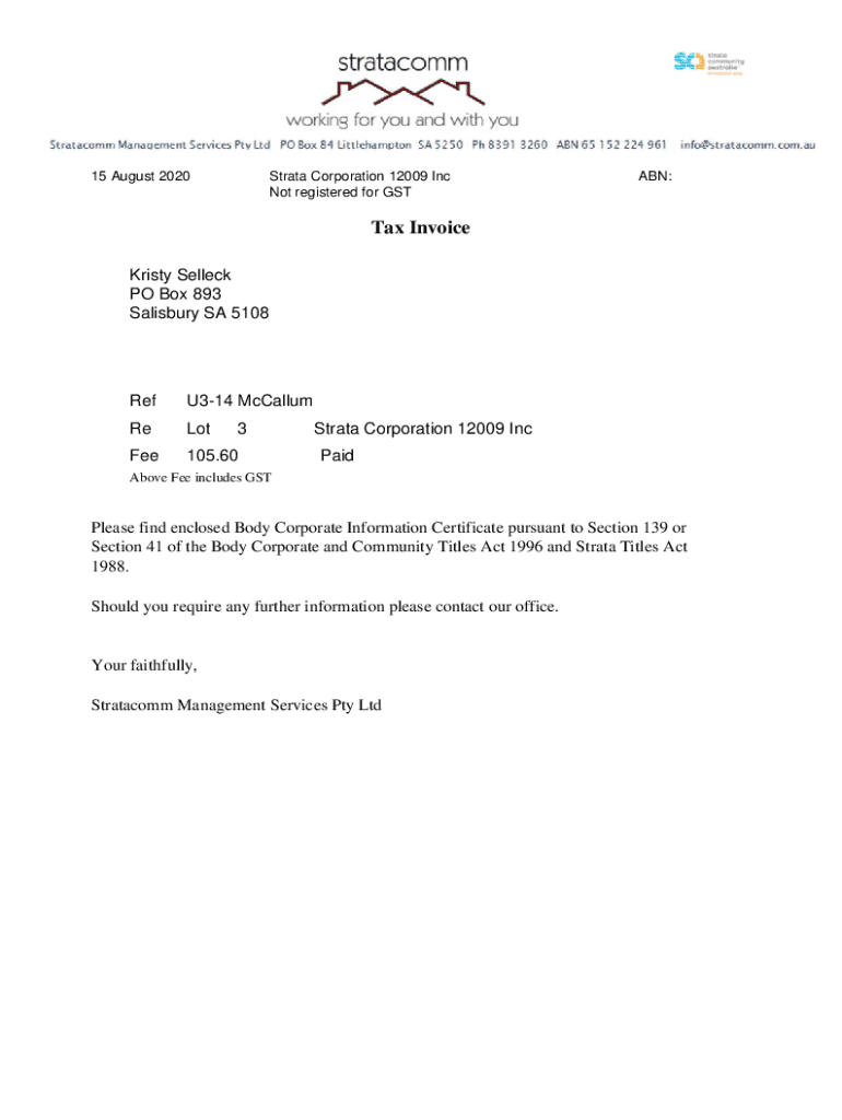 Fillable Online Strata Corporation 12009 Inc Fax Email Print - pdfFiller