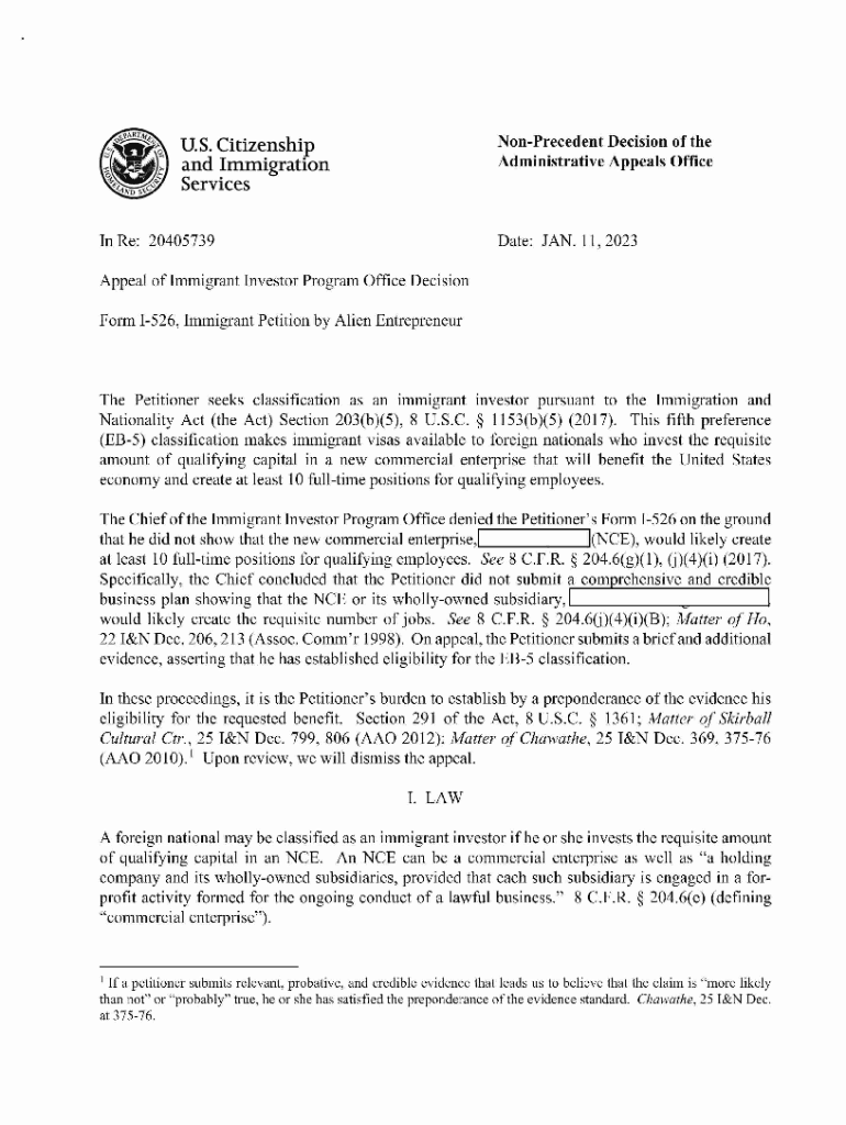 Fillable Online Administrative AppealTop 10 US Immigration Services Fax ...