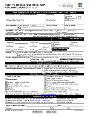 Fillable Online Positive TB Skin Test (TST)/IGRA - Reporting Form Fax ...