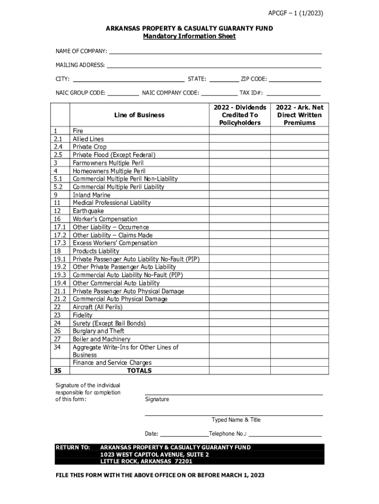 Fillable Online insurance arkansas State Guaranty Fund: What it is, How ...