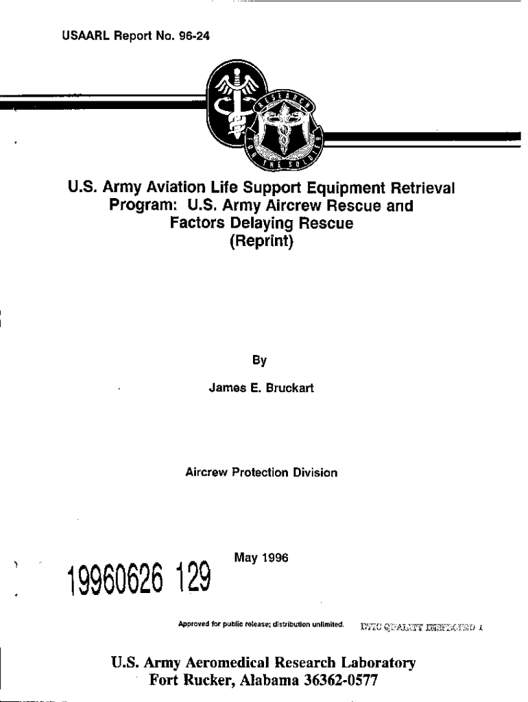 Fillable Online U.S. Army Aircrew Rescue and Factors Delaying ... Fax ...
