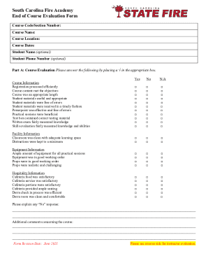 Fillable Online South Carolina Fire Academy Current Programs Fax Email ...