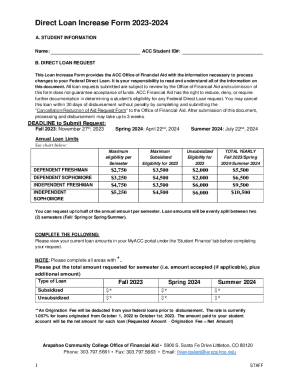Fillable Online 2023-2024 Loan Change Request Form - Student Fax Email Print - pdfFiller