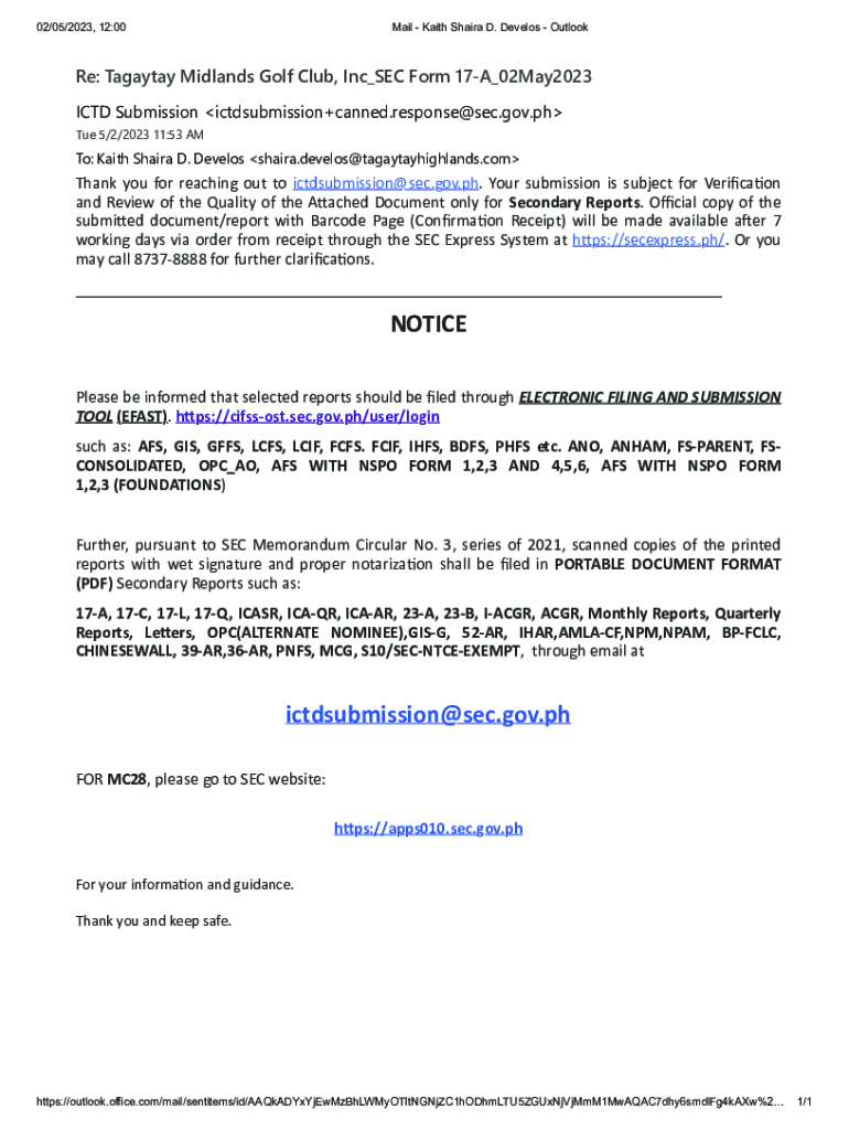 Fillable Online Tagaytay-Midlands-Golf-Club-Inc.pdf Fax Email Print - pdfFiller