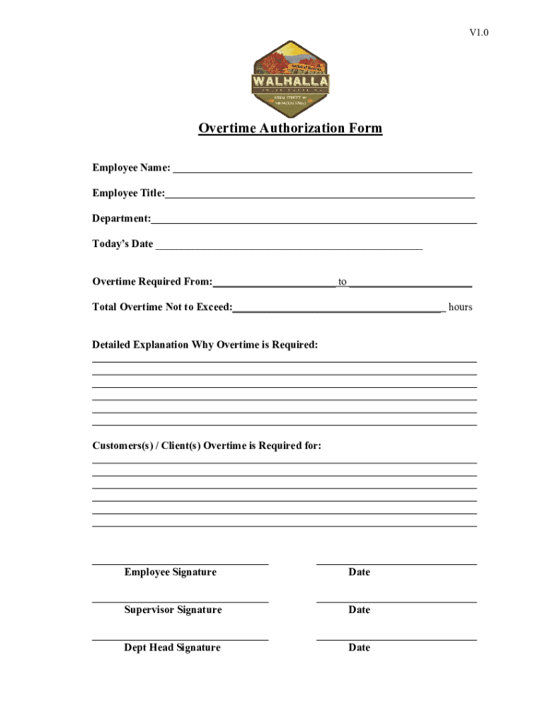 Fillable Online Free Overtime Request Forms Fax Email Print - pdfFiller