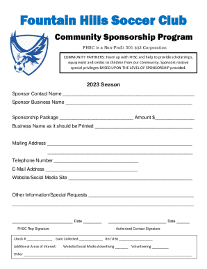Fillable Online Sponsorship brings safety boost to Soccer Club Fax Email Print - pdfFiller