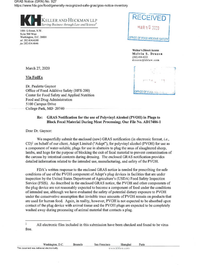 Fillable Online How U.S. FDA's GRAS Notification Program Works Fax Email Print - pdfFiller