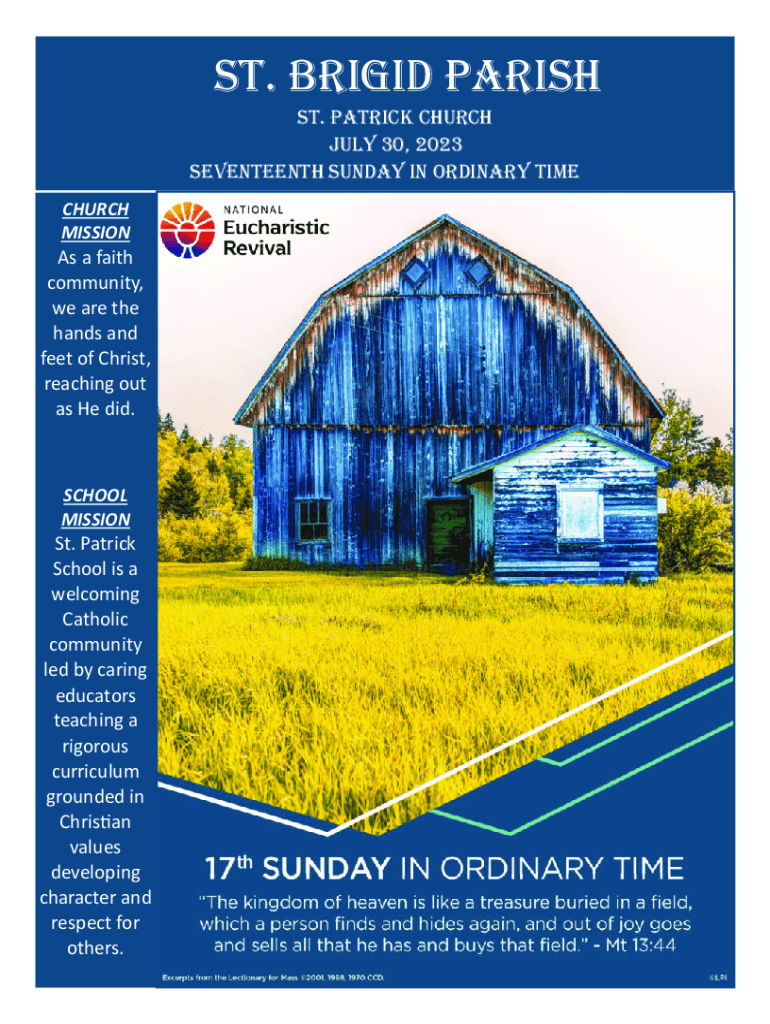 Fillable Online St. Brigid Parish Fax Email Print - pdfFiller